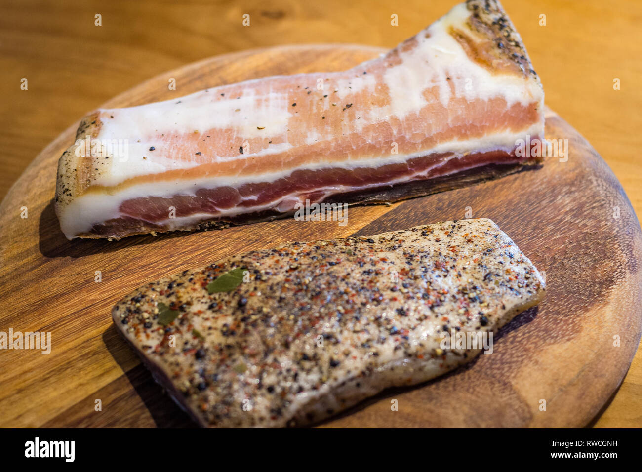 Dry aged meat beef with salt crusted skin Stock Photo - Alamy