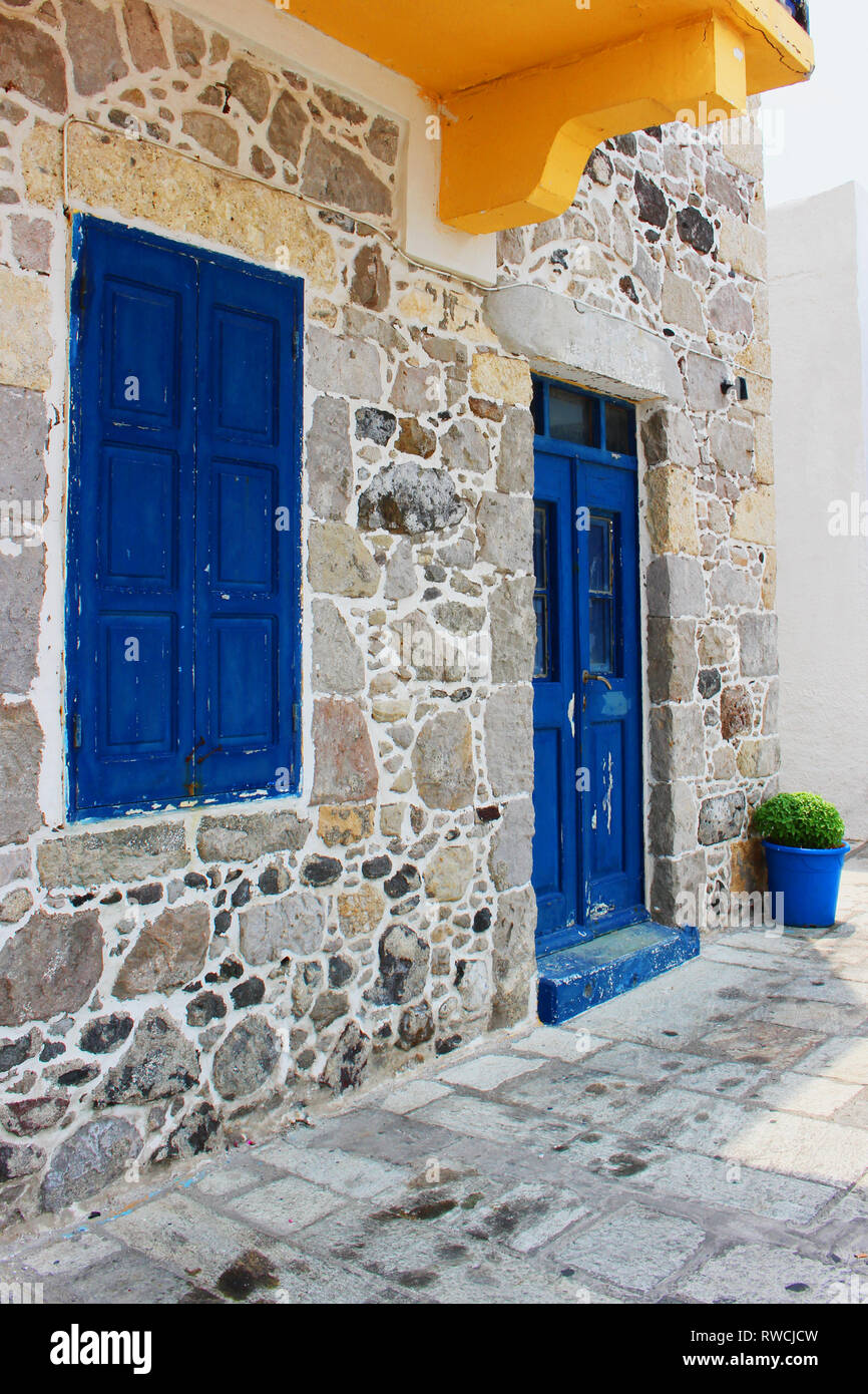 A colourful house on the streets of Greece Stock Photo - Alamy
