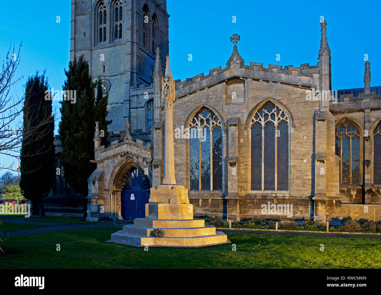 All Saints Church at dusk, Oakham, Rutland, England UK Stock Photo - Alamy