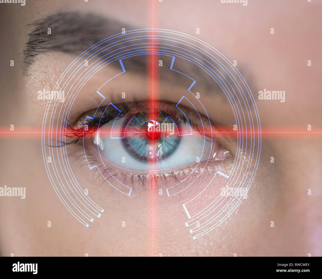 Person eye scanning biometric hi-res stock photography and images - Alamy