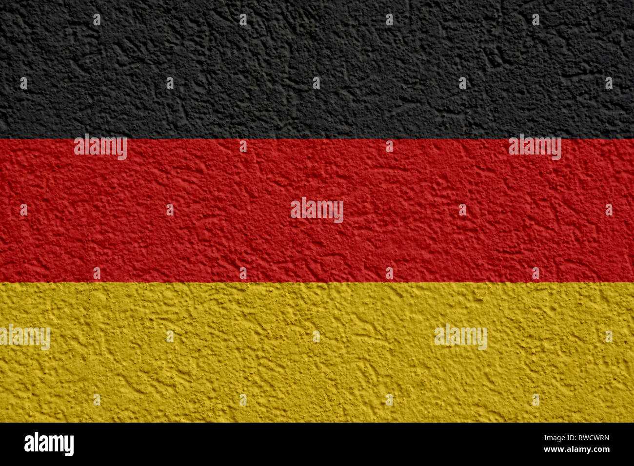 Germany Politics Or Business Concept: German Flag Wall With Plaster ...