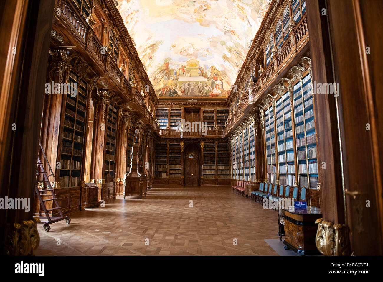 The baroque library of the Strahov Monastery, located in Prague, Czech ...
