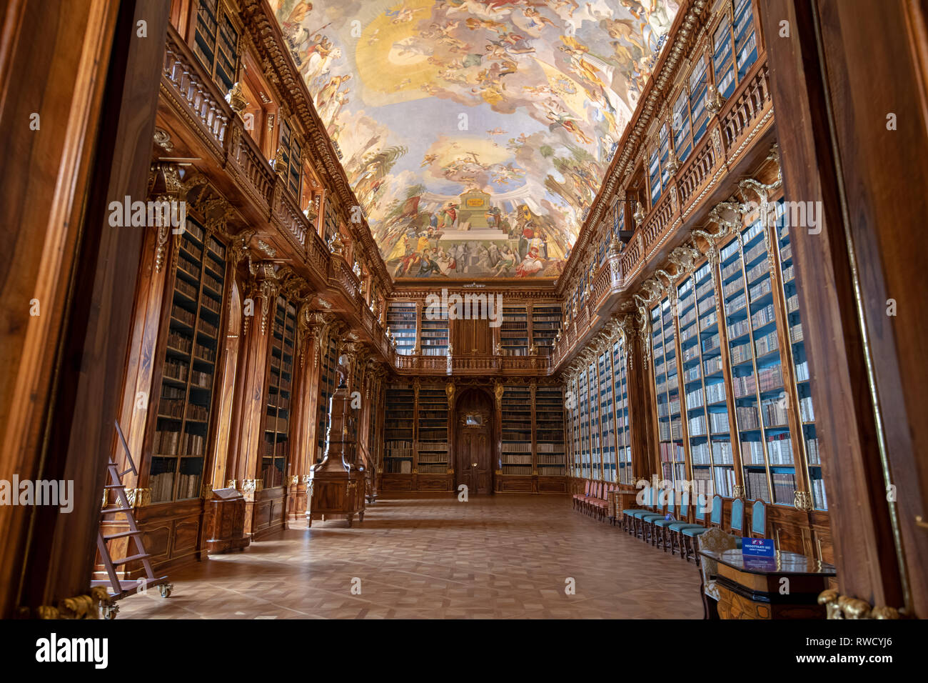 The baroque library of the Strahov Monastery, located in Prague, Czech ...