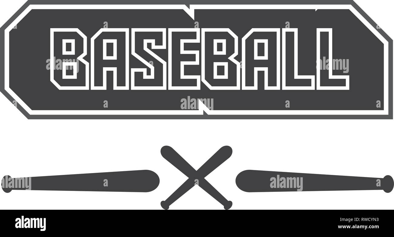 vector illustration of baseball black logo text in black and ...