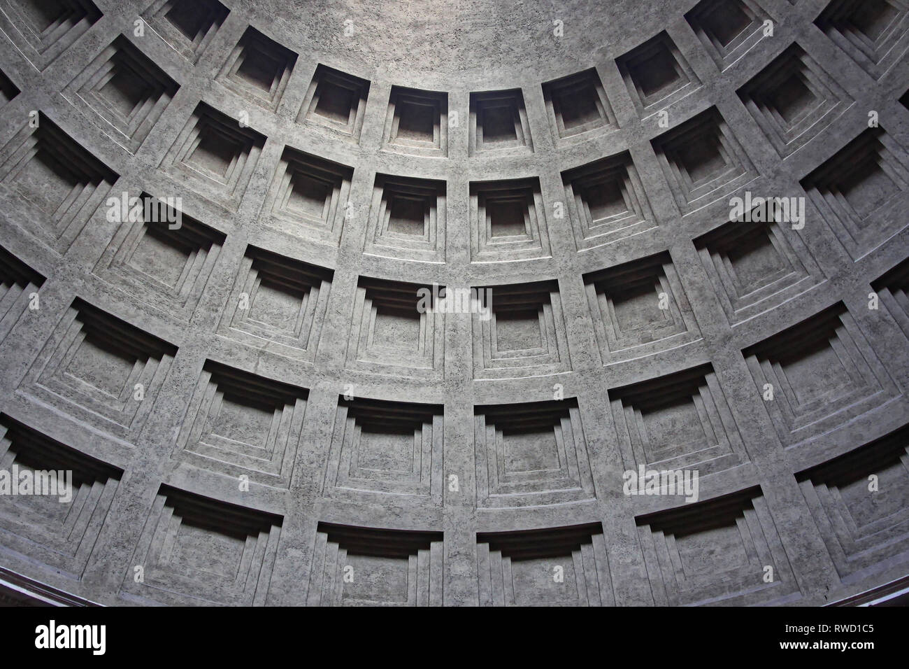 Famous Pantheon Ancient Roman Ceiling Architecture in Rome Stock Photo ...