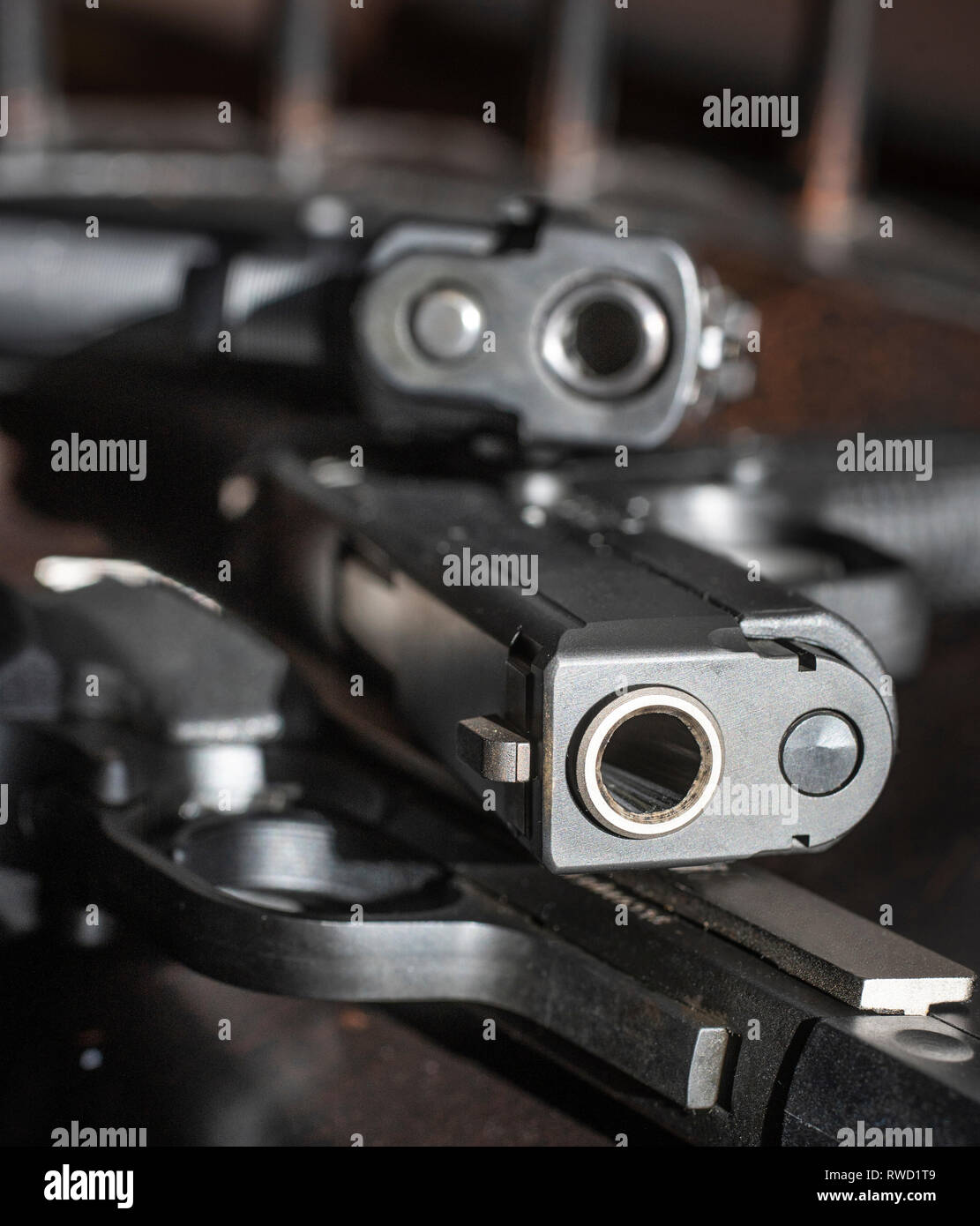 Pistol bullet gun table hi-res stock photography and images - Alamy