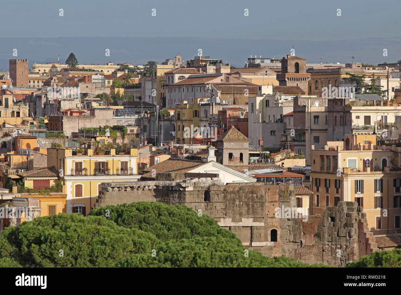 Aerial View of Rome Cityscape Italy Afternoon Stock Photo - Alamy