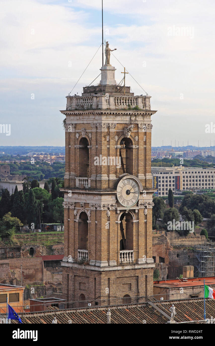 Roman Clock and Bell Tower in Rome Italy Stock Photo - Alamy