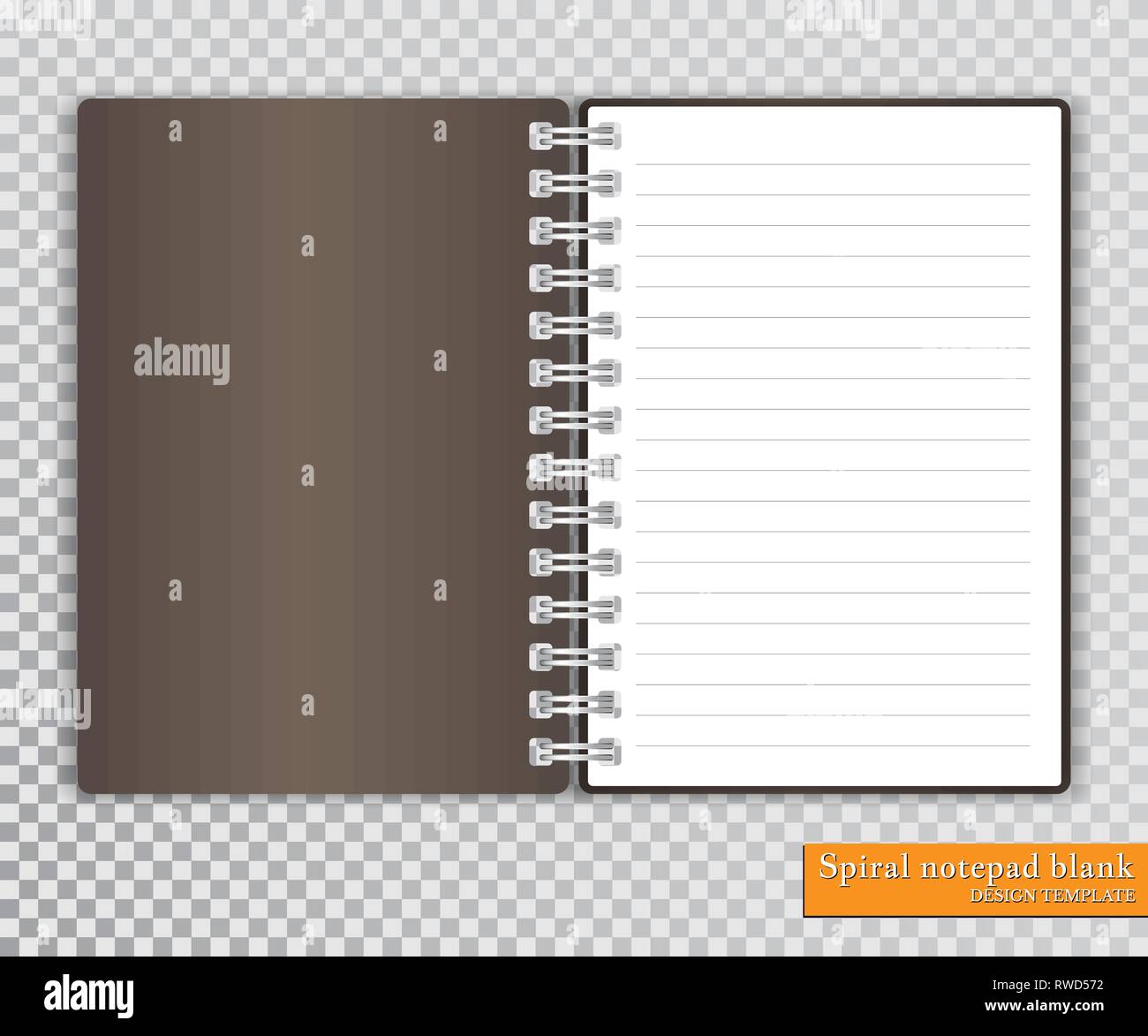 Realistic spiral notepad blank on transparent background. Vector Stock ...