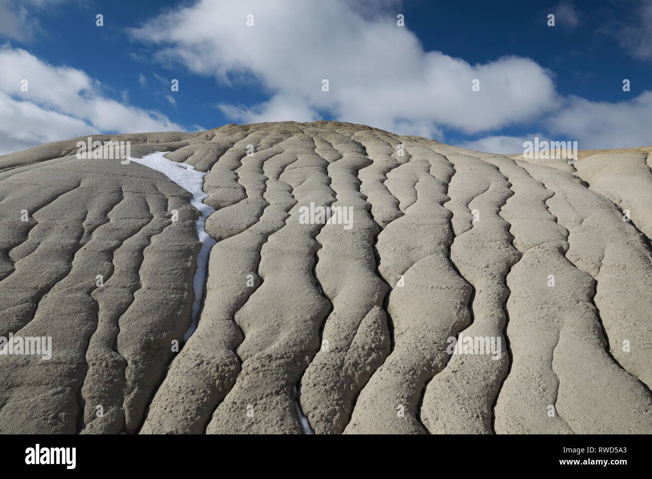 Bisti Badlands Wilderness Area in winter with snow, New Mexico, USA ...