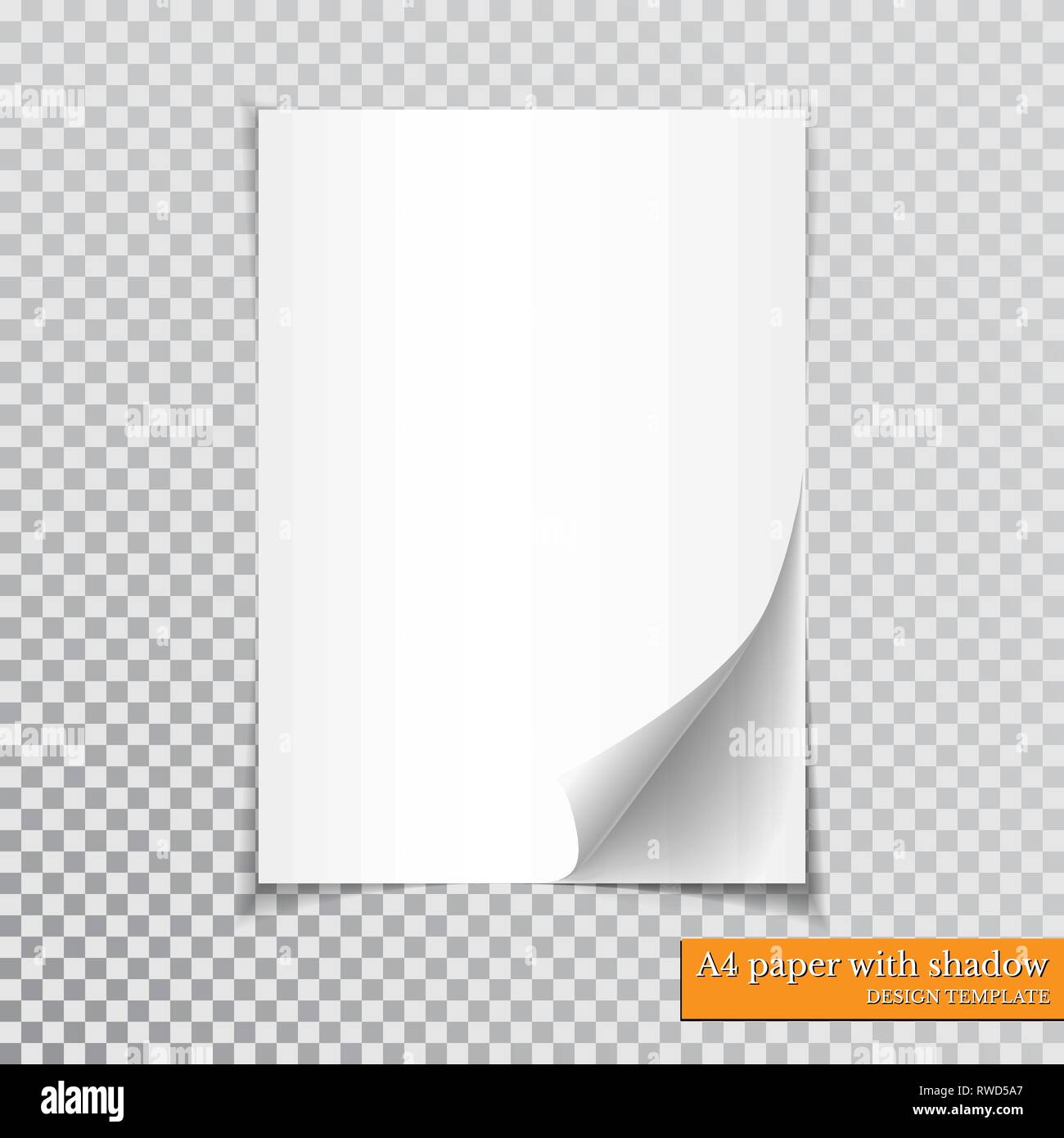 A4 paper with shadow design template, vector Stock Vector Image & Art ...