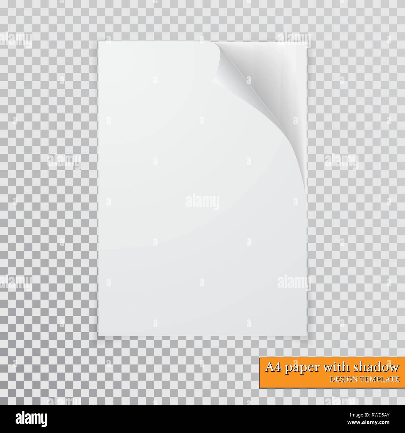 A4 paper with shadow design template, vector Stock Vector Image & Art ...