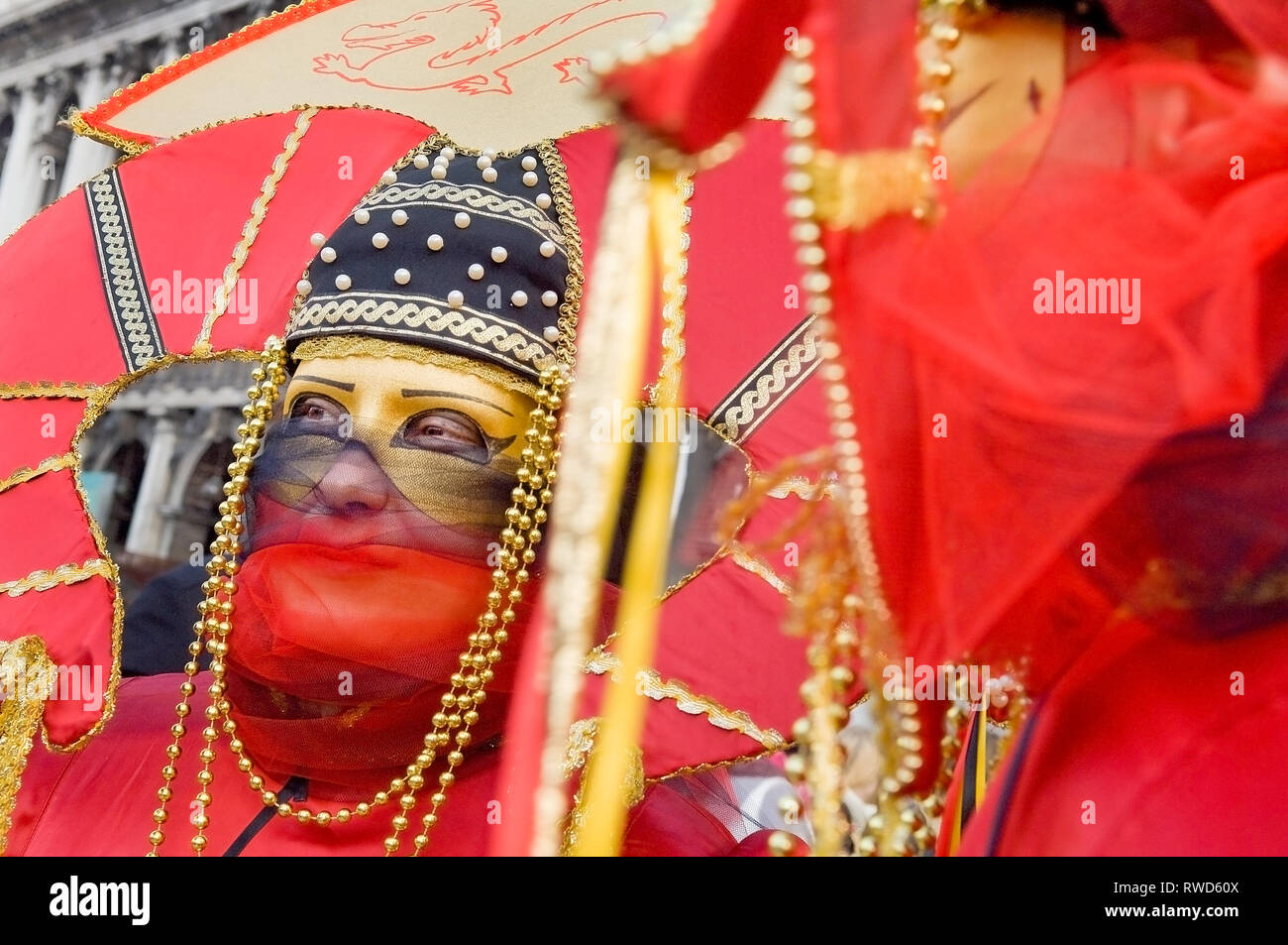 Dressing up and wearing costume at the Venice festival, carnival, in St ...