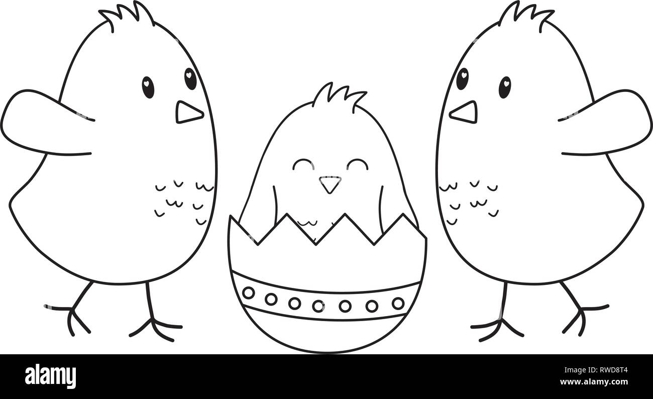 Painted chicks Stock Vector Images - Alamy