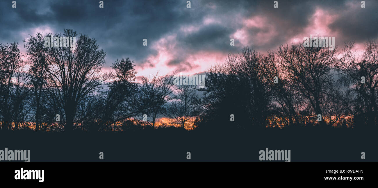 A Winter night sky during sunset Stock Photo - Alamy