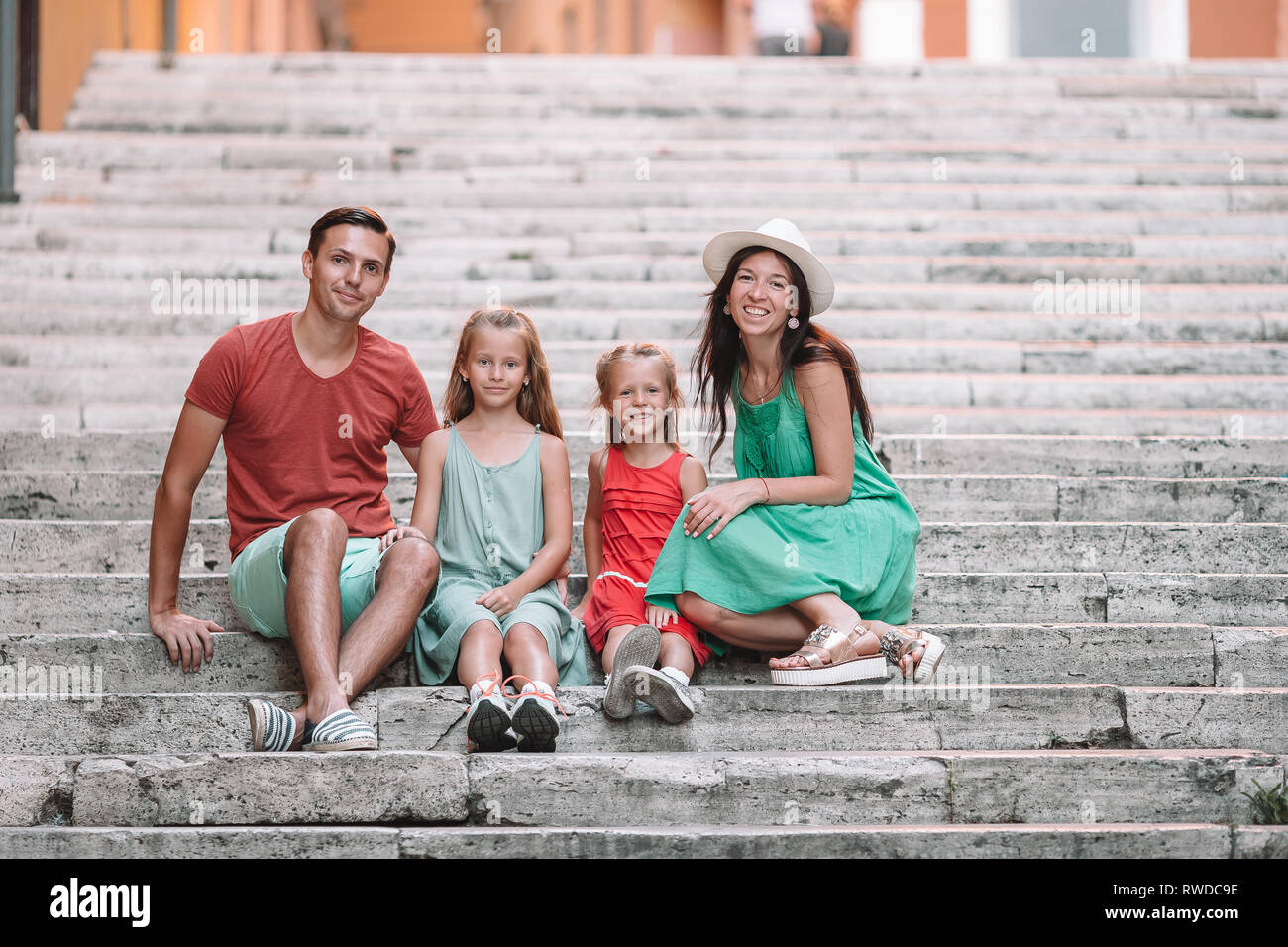 Family with kids on vacation in Europe, Italy, Rome Stock Photo - Alamy