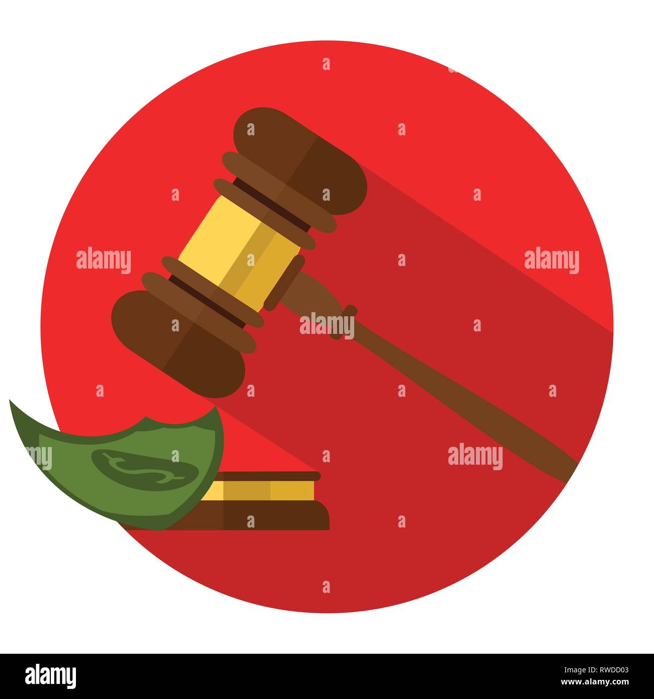 A wooden judge gavel, hammer of judge or auctioneer and soundboard ...