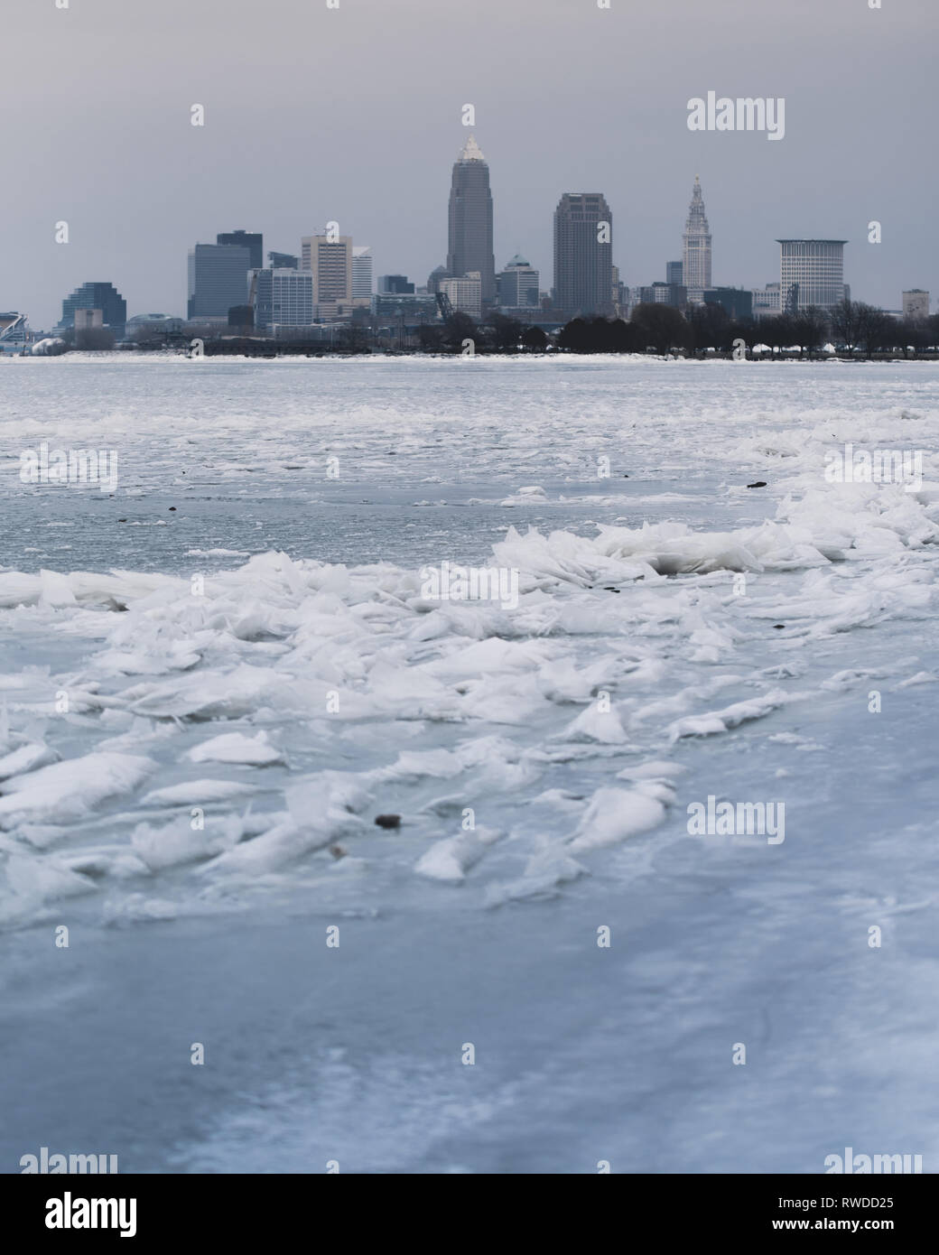 Cleveland Skyline in Winter Stock Photo - Alamy