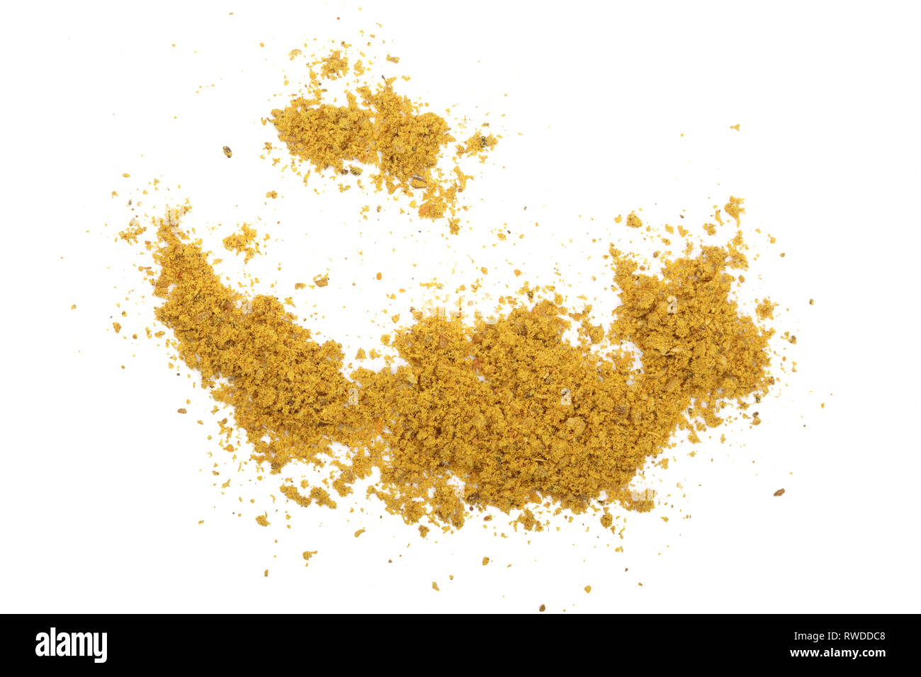 curry powder isolated on white background. Top view Stock Photo - Alamy