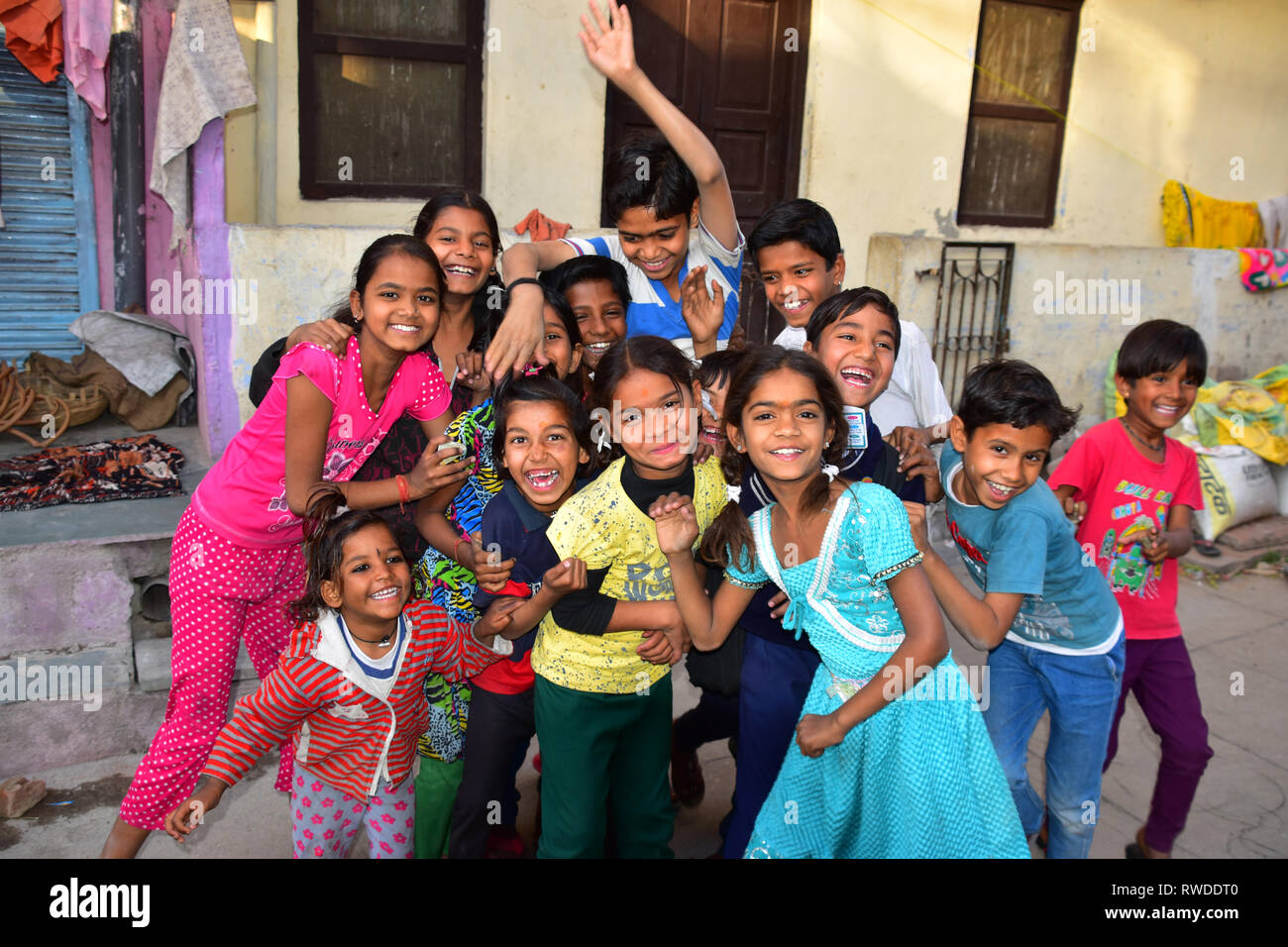 Indian children laughing hi-res stock photography and images - Alamy