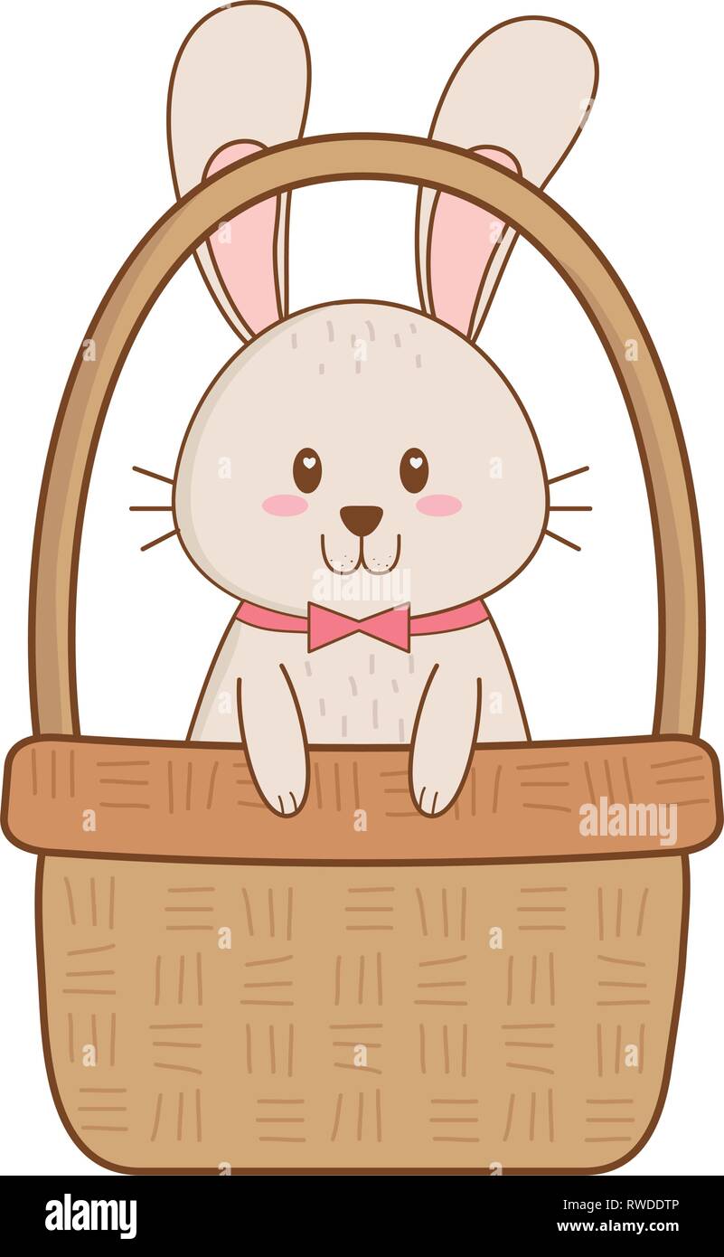 little rabbit in basket easter character Stock Vector Image & Art - Alamy