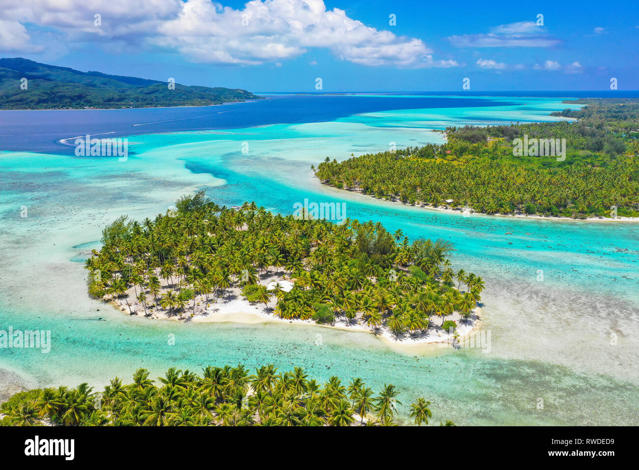 Motu Mahana, Island, Tahaa, French Polynesia, South Pacific Stock Photo ...