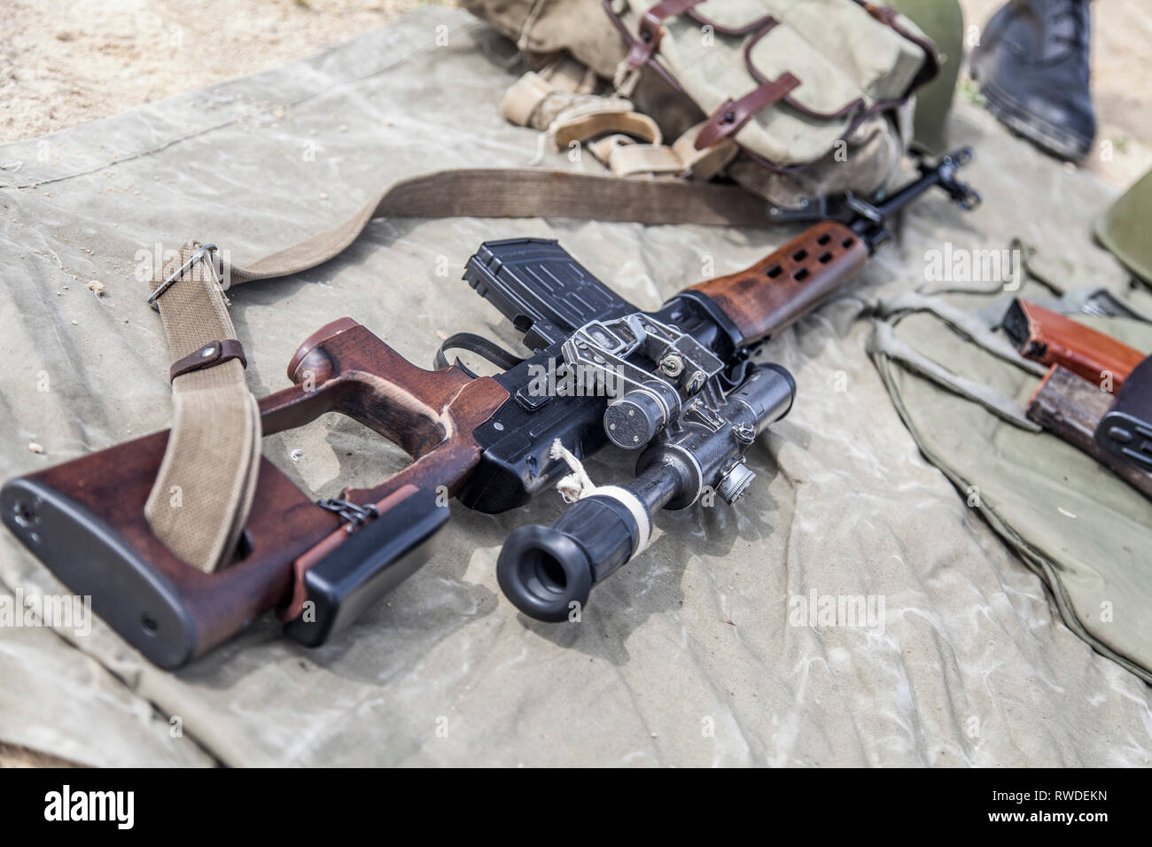 Weapons of Soviet special operations group before going on a mission ...