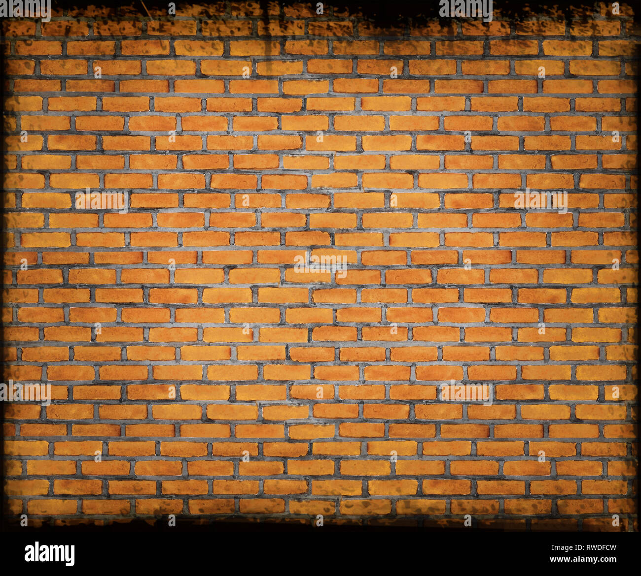 Watercolor background with a brick wall and blackout frame Stock Photo ...