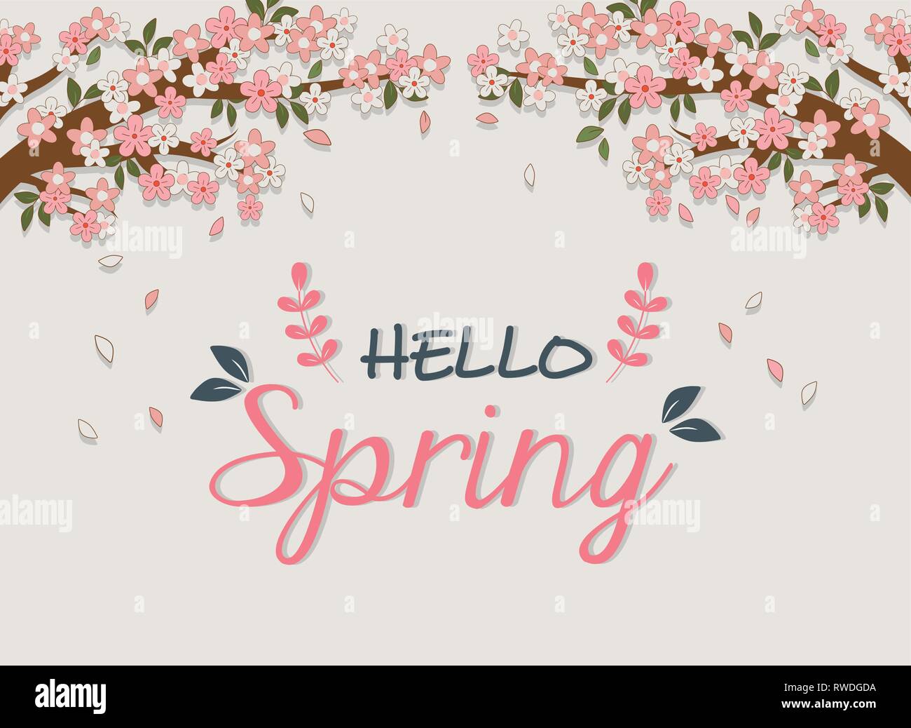 Flowers around tree Stock Vector Images - Alamy