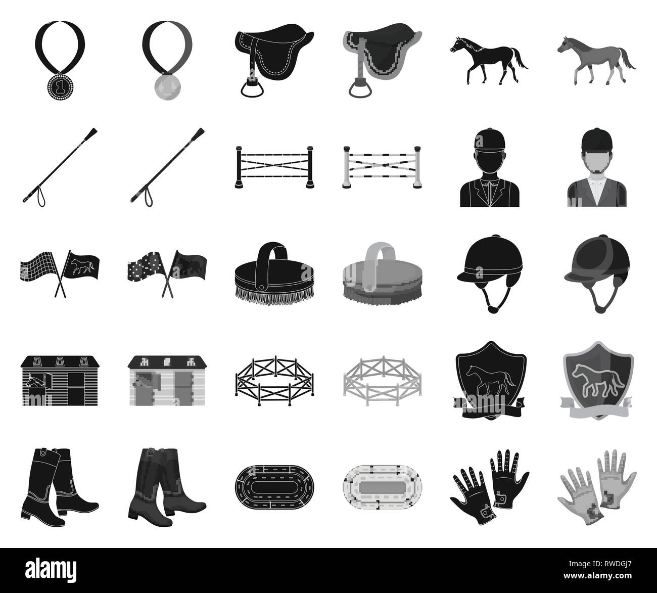 Riding stables vector vectors Black and White Stock Photos & Images - Alamy