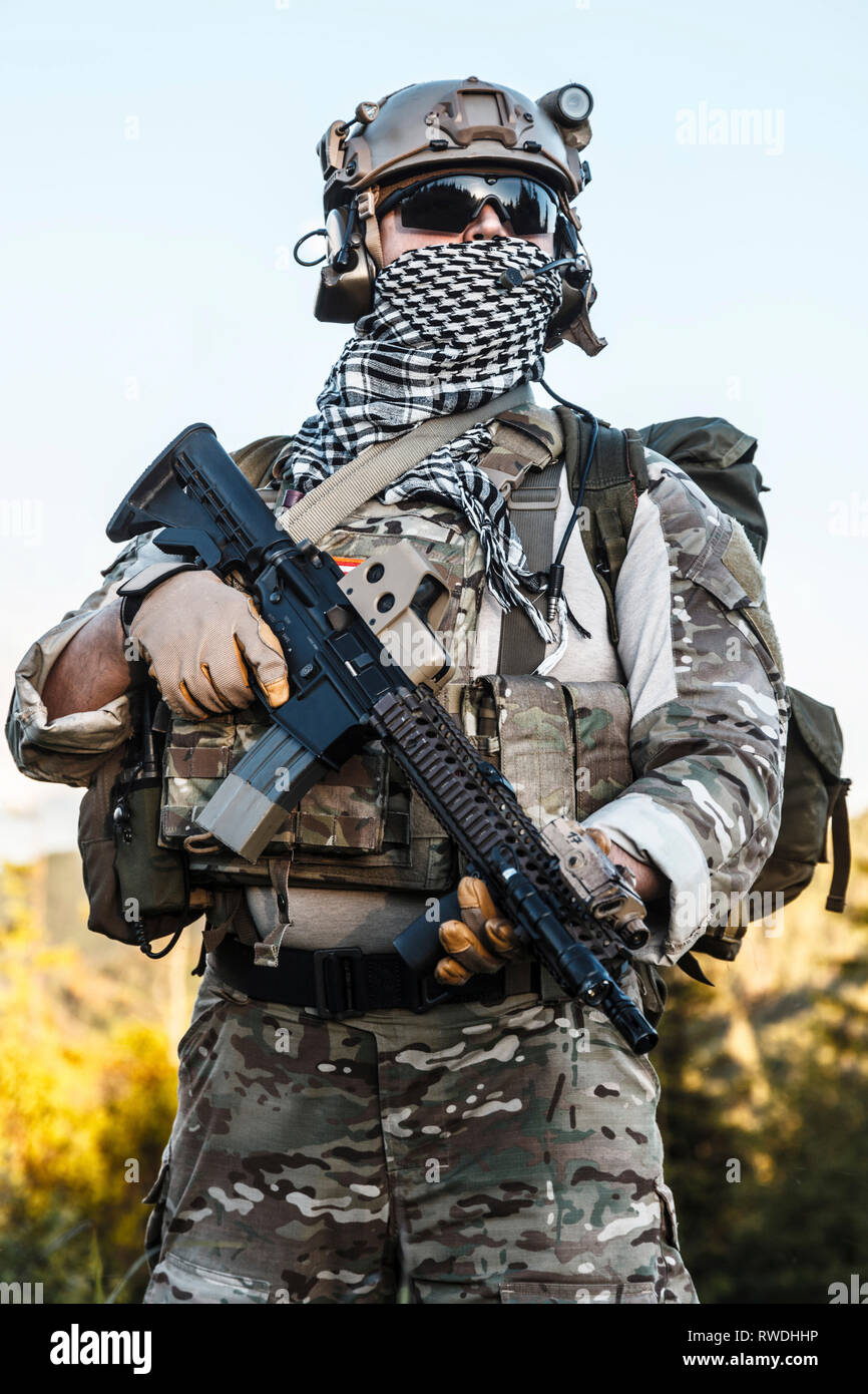 United States Army ranger in the mountains Stock Photo - Alamy