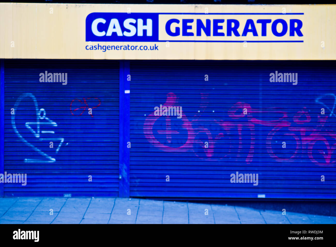 Cash Generator, Sheffield, England Stock Photo - Alamy