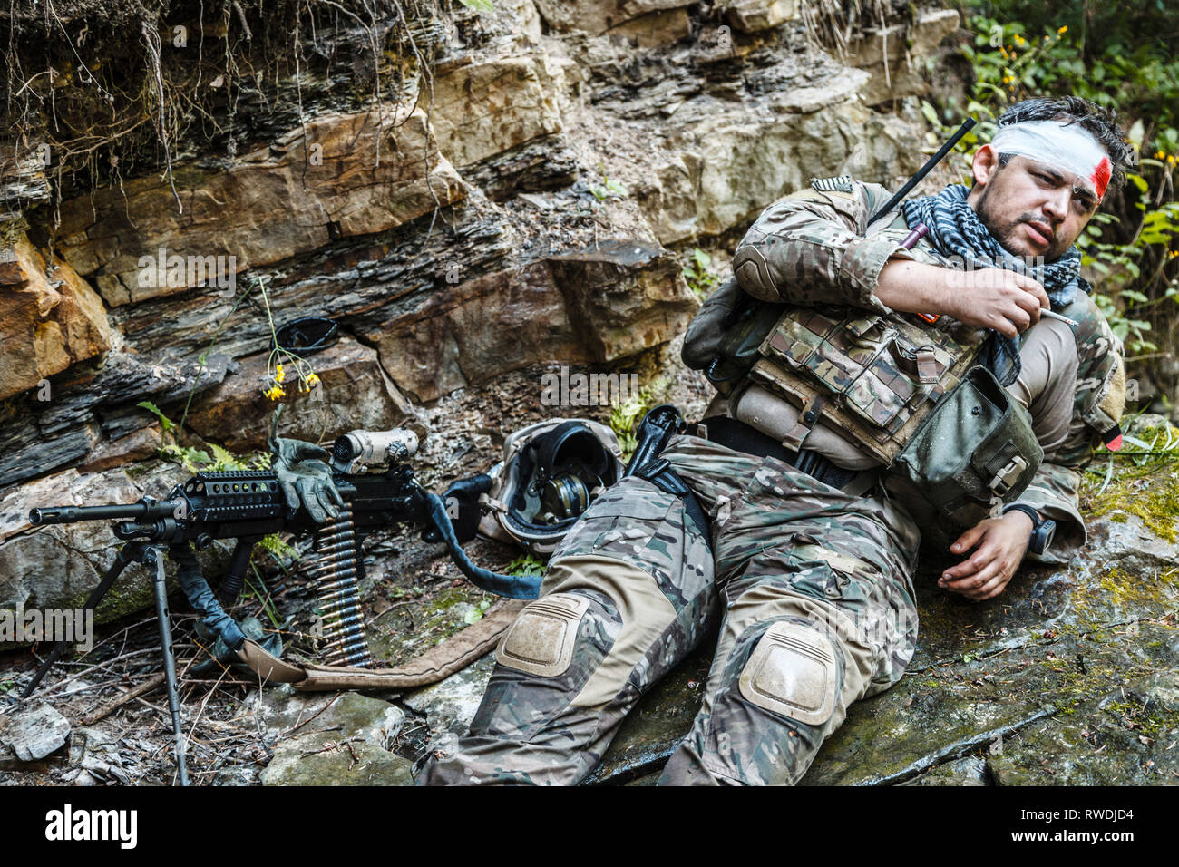 American machine gunner hi-res stock photography and images - Alamy