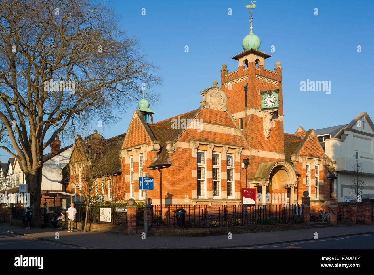 The Arts and Crafts style Public Library in Caversham, Berkshire, built ...