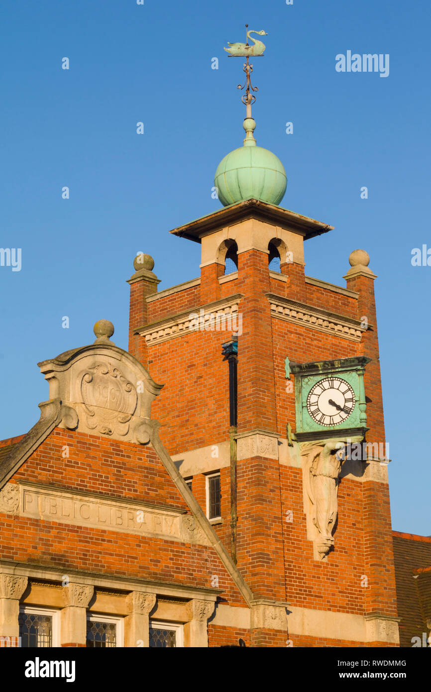 The Arts and Crafts style Public Library in Caversham, Berkshire, built ...