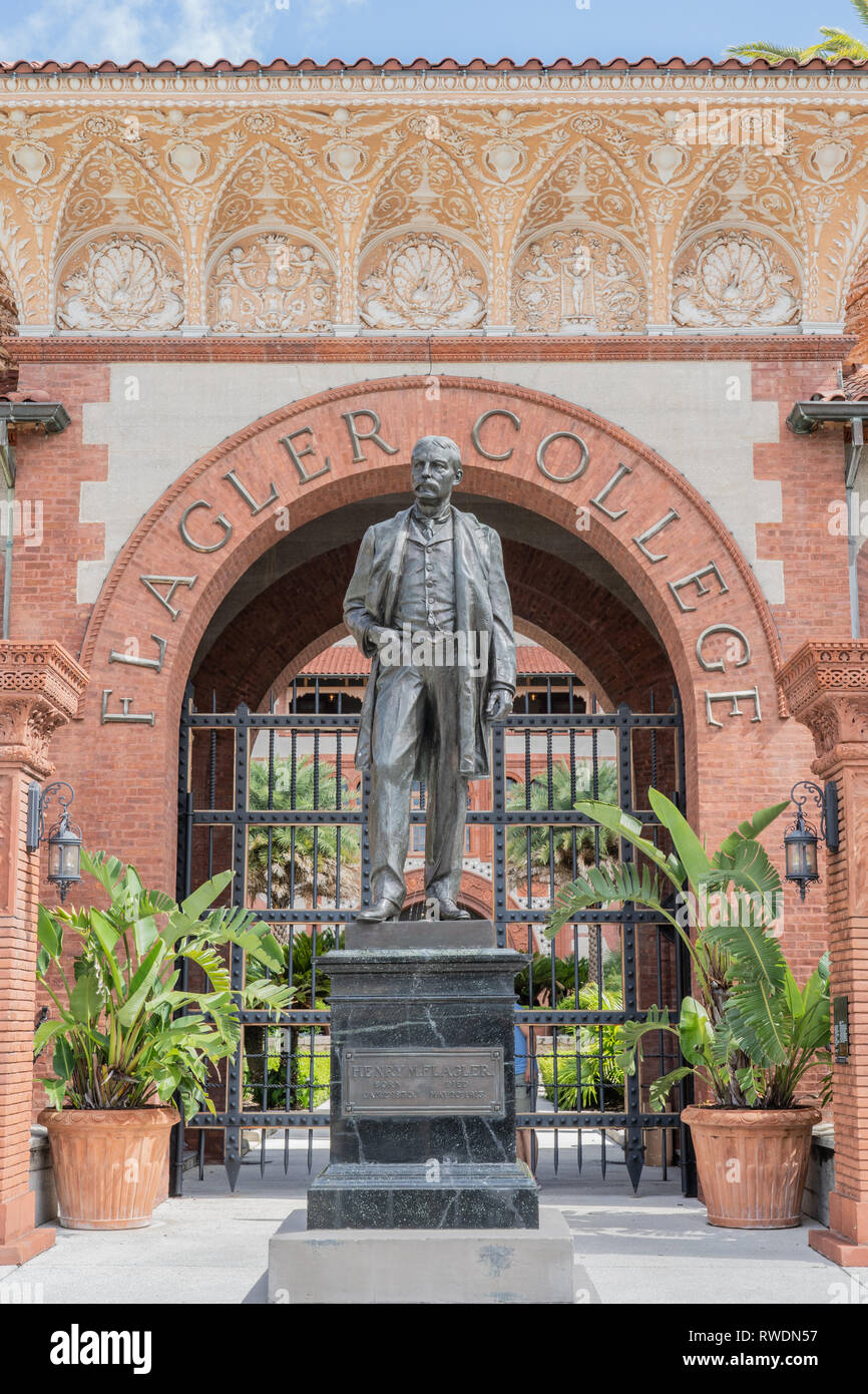 Saint Augustine, FL - June 16, 2018: This statue of Henry Morrison ...