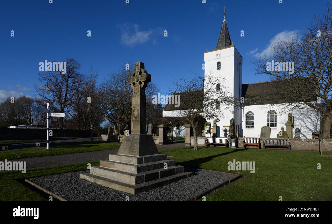 Yester Parish Church and village War Memorial, Gifford, East Lothian ...