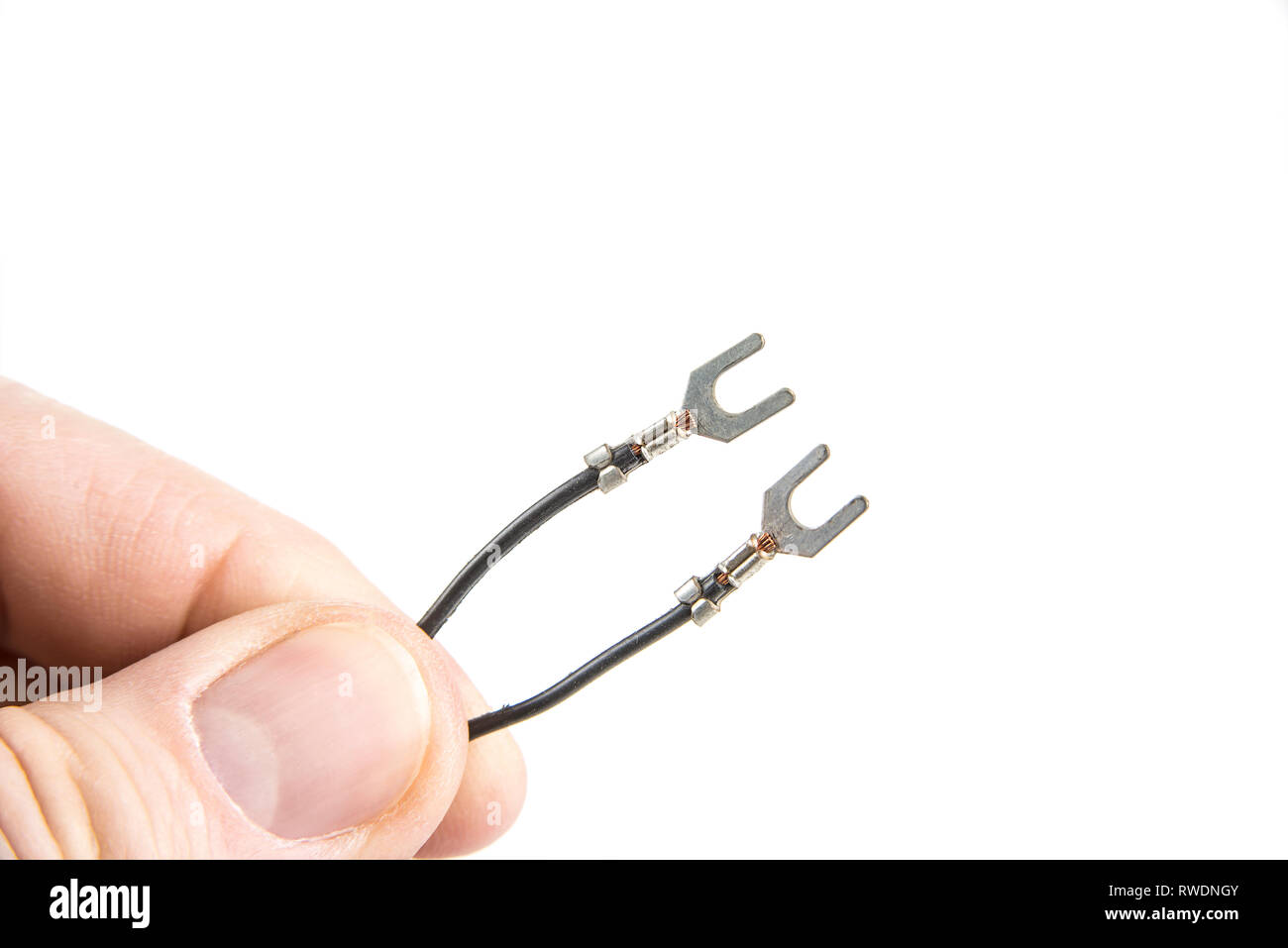 Old flat antenna 300 ohm cable for television Stock Photo - Alamy