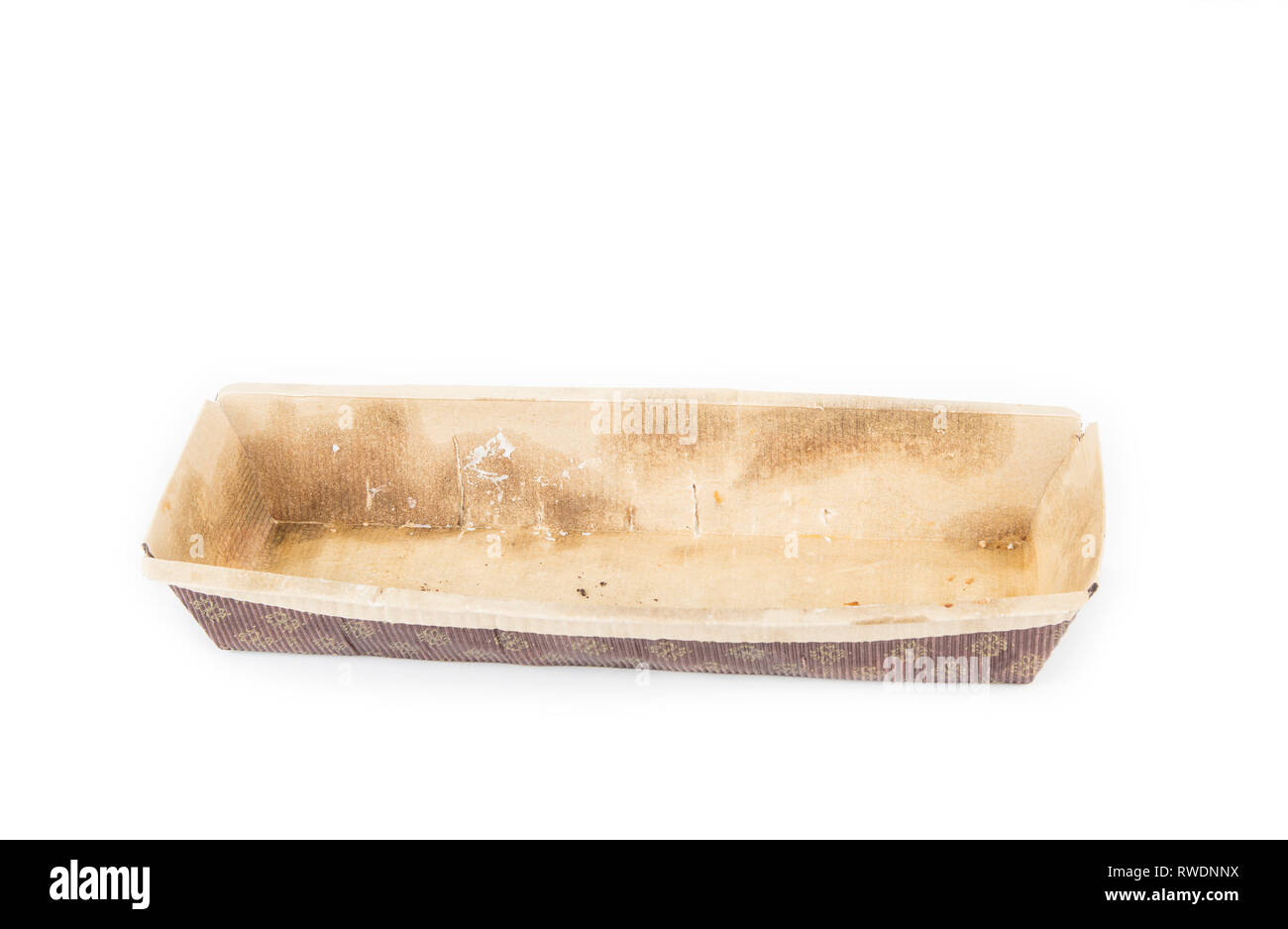 Empty box from a cake on a white background Stock Photo - Alamy