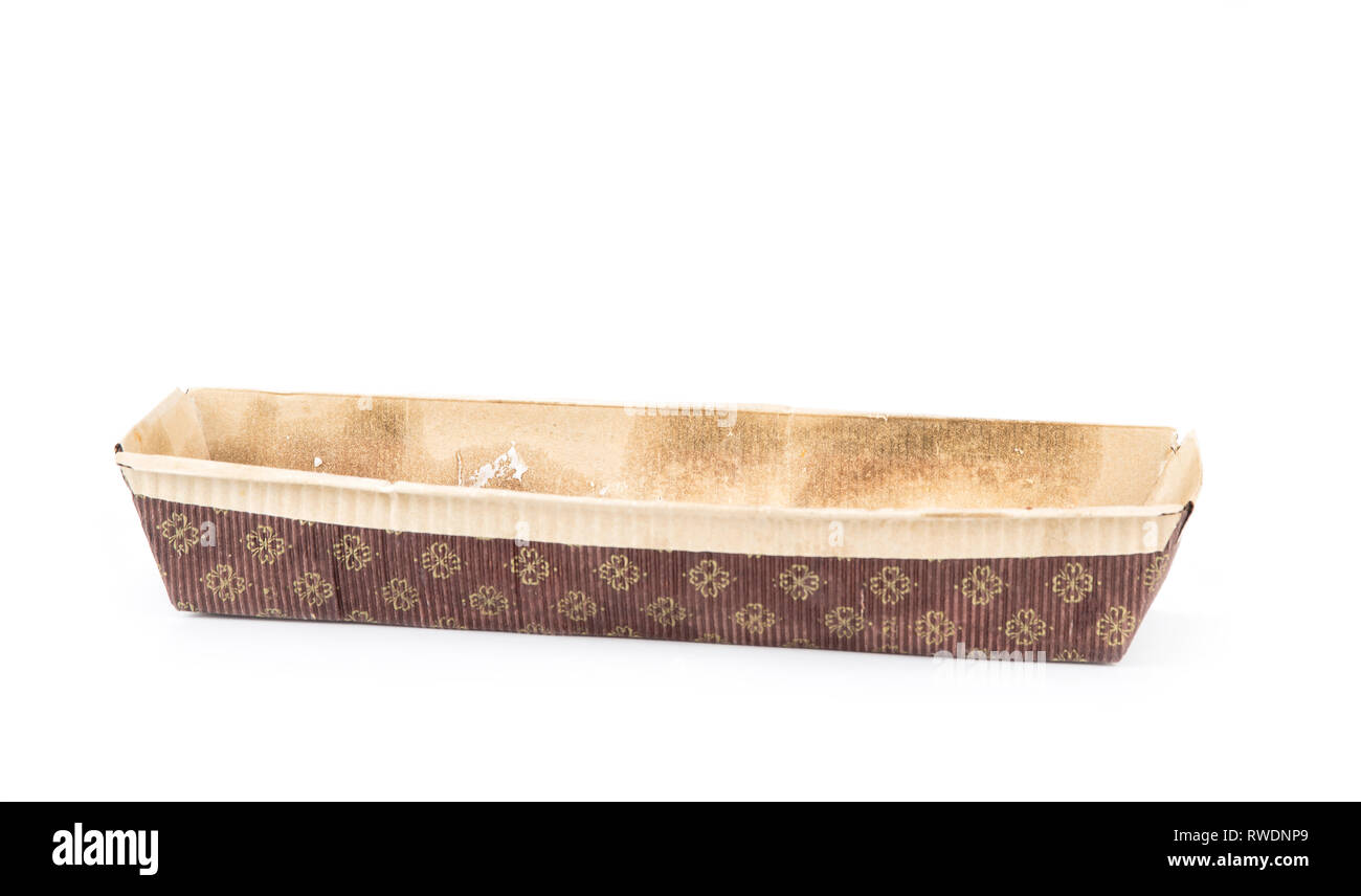 Empty box from a cake on a white background Stock Photo - Alamy