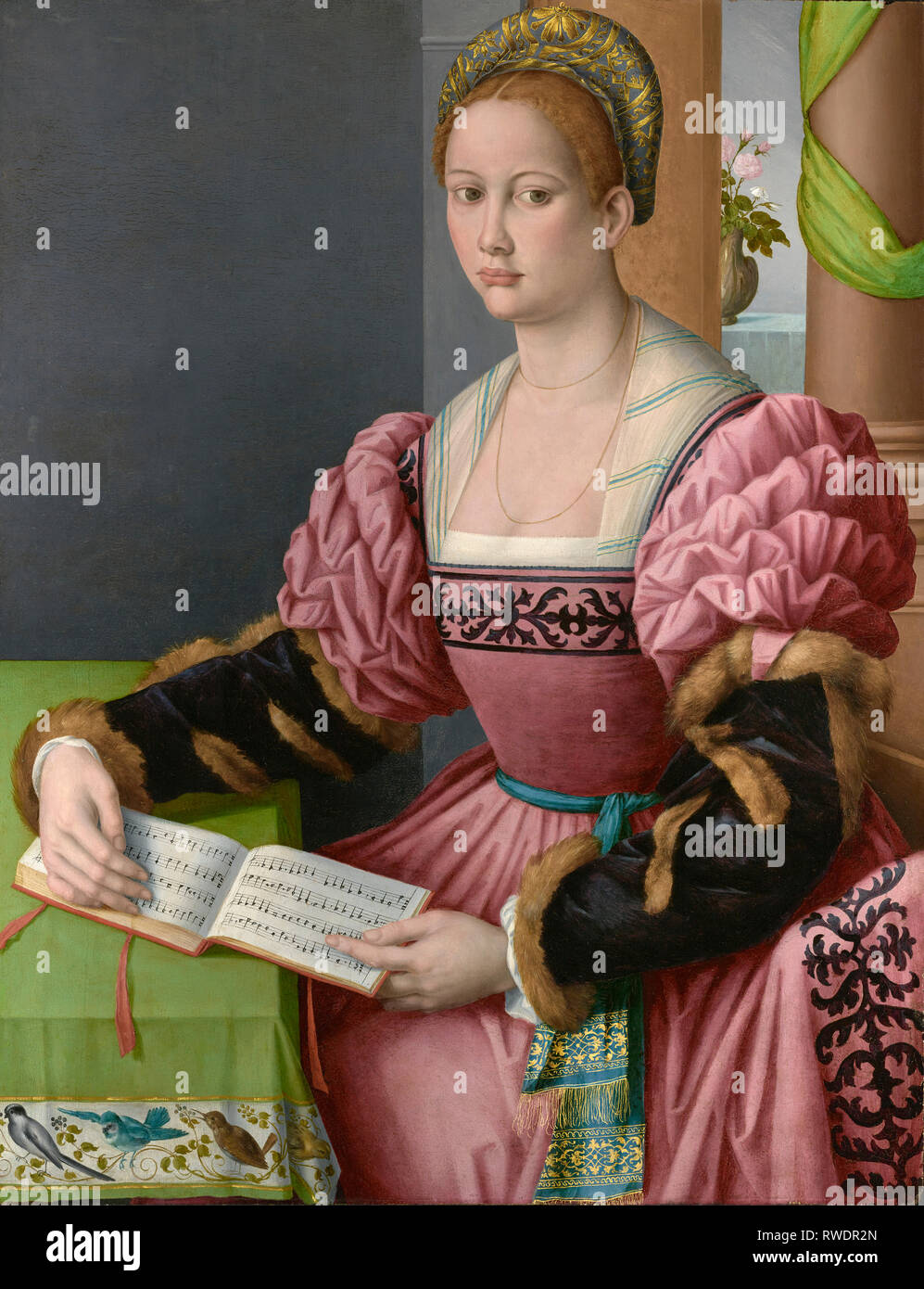 Portrait of a Woman with a Book of Music; Bacchiacca (Francesco ...