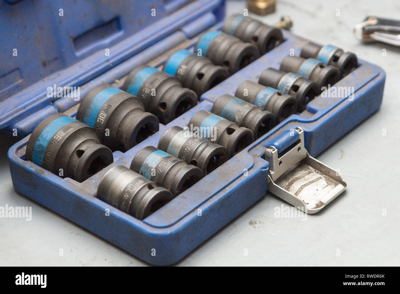 Box with Wrench Heads Stock Photo - Alamy