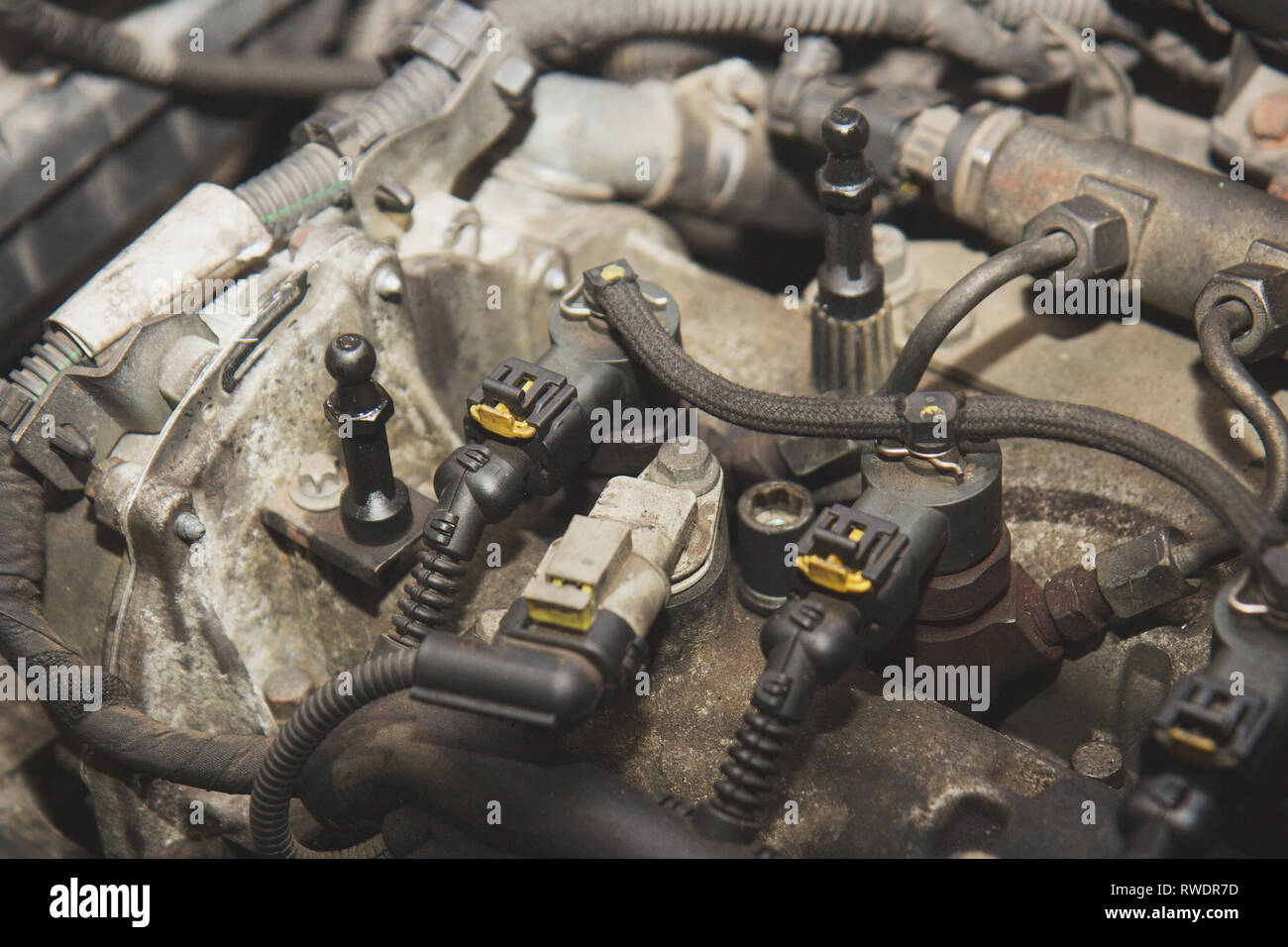 Car diesel engine Stock Photo - Alamy