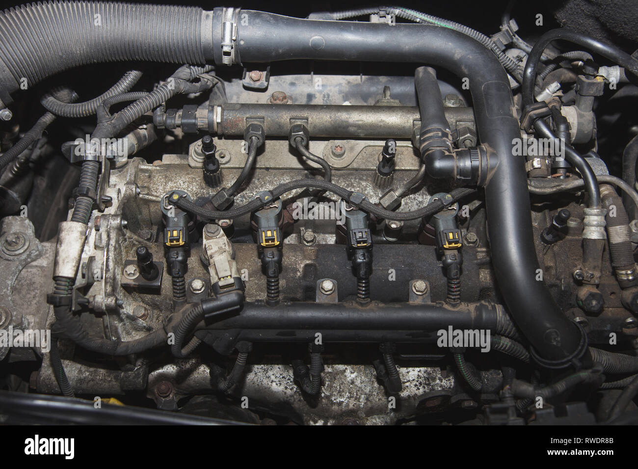 Car diesel engine Stock Photo - Alamy