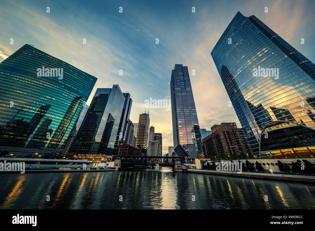 Chicago with morning light, USA Stock Photo - Alamy