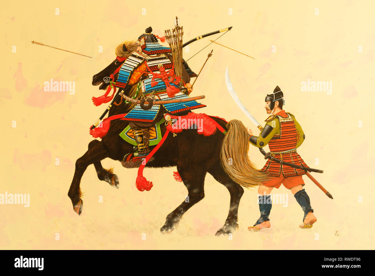Ancient samurai warrior painting hi-res stock photography and images ...