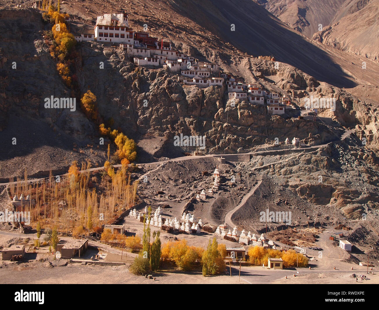 14th century Diskit Monastery (Diskit Gompa) in the Nubra valley ... 14th century Diskit Monastery (Diskit Gompa) in the Nubra valley ...