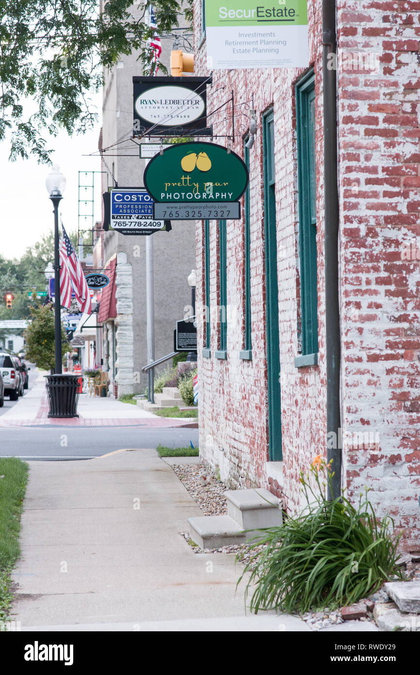 A brick building in the downtown of Pendleton, Indiana, USA Stock Photo ...