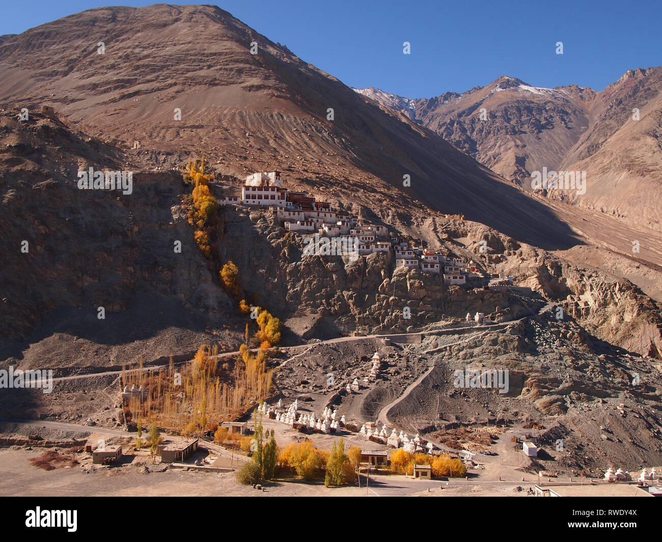 14th century Diskit Monastery (Diskit Gompa) in the Nubra valley ...