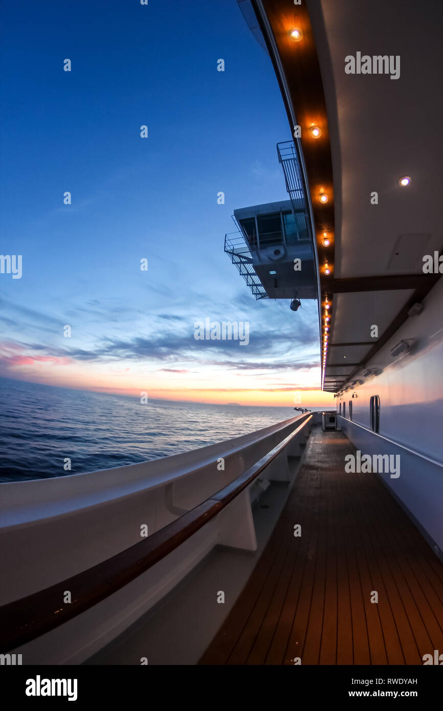 Open deck of a luxury cruise ship in the Open deck of a luxury cruise ...